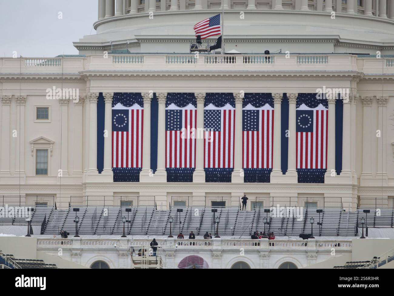 Washington Dc, Virginia, USA. 17th Jan, 2025. American flags are ...