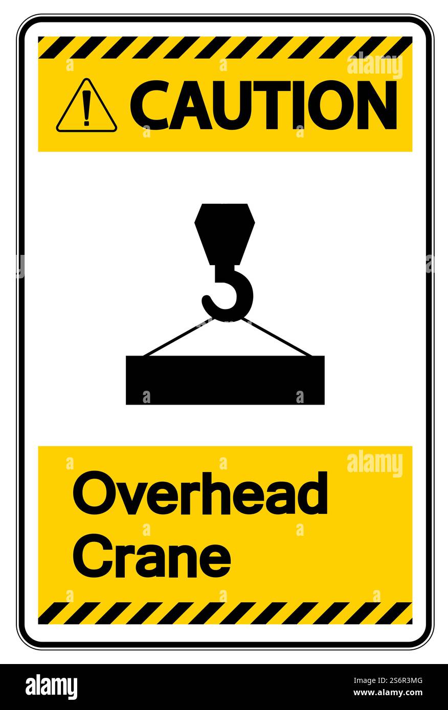 Caution Overhead Crane Symbol Sign On White Background Stock Vector ...