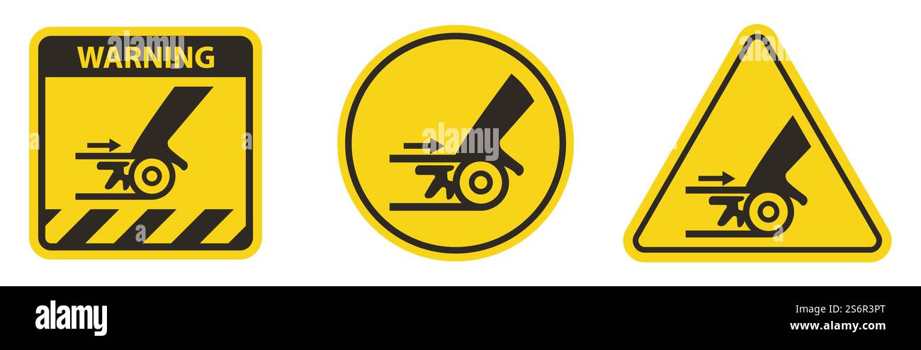 Beware Moving Machinery Symbol Sign Isolate On White Background,Vector ...