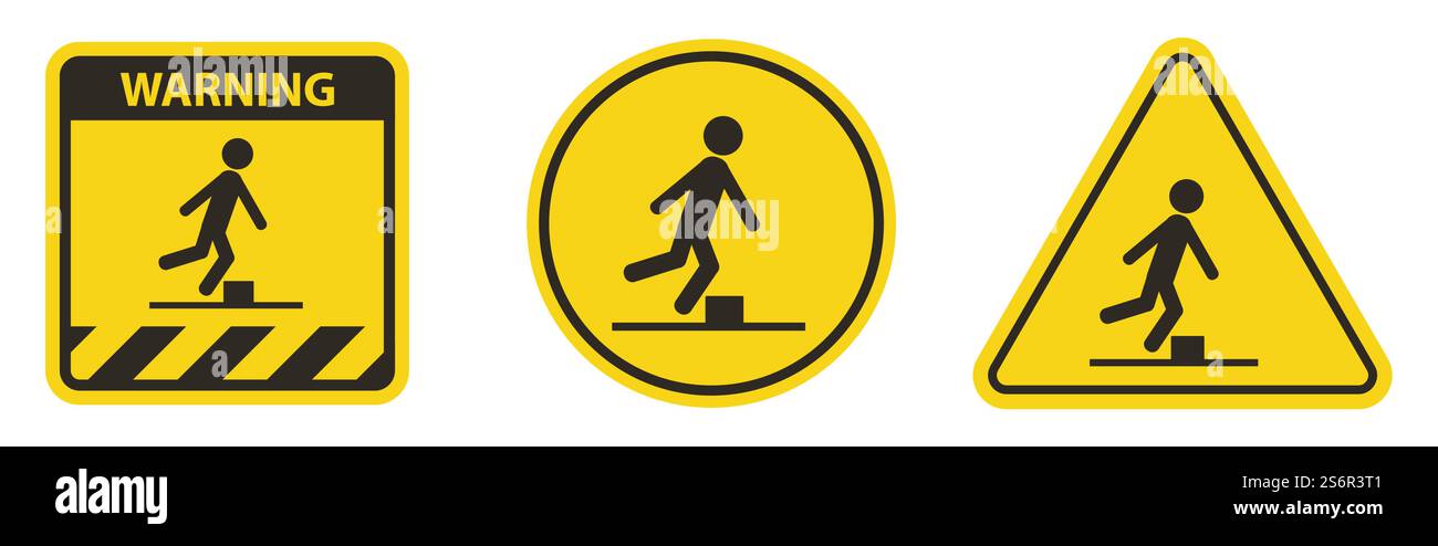 Caution Beware Obstacles Symbol Isolate On White Background Stock ...