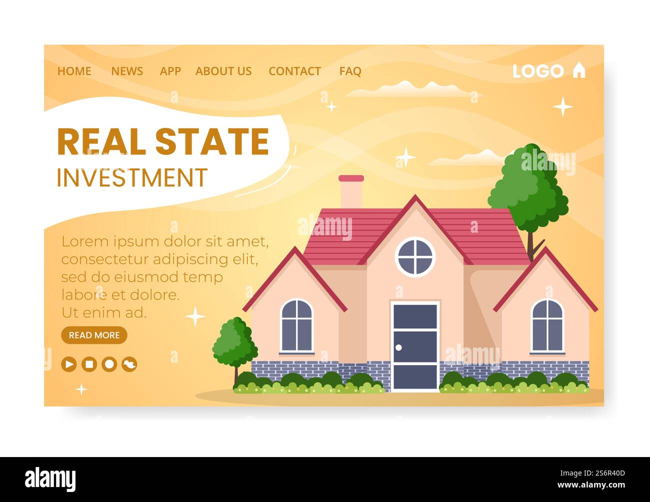Real Estate Investment Landing Page Template Flat Design Illustration ...