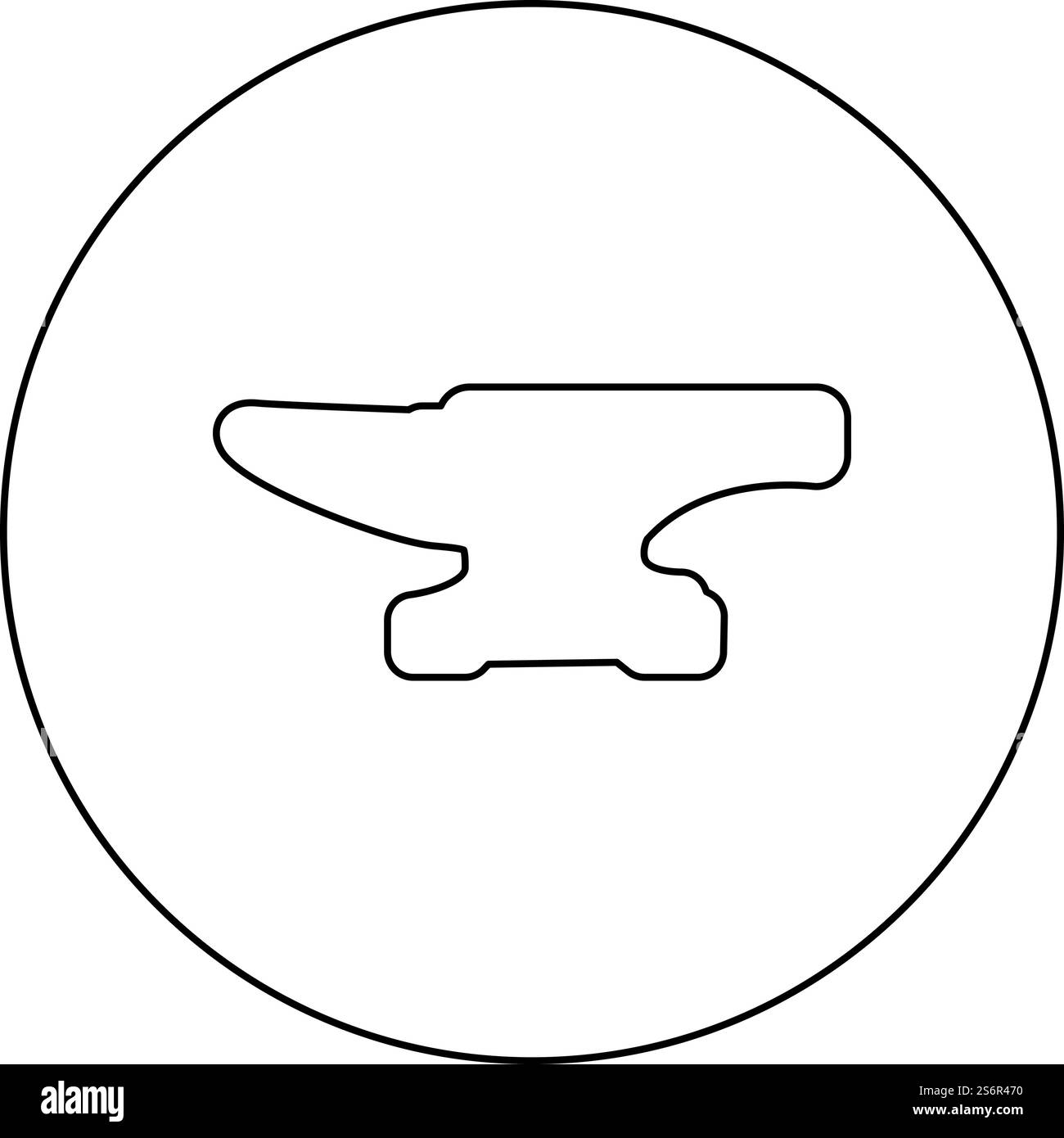 Anvil icon in circle round black color vector illustration image ...