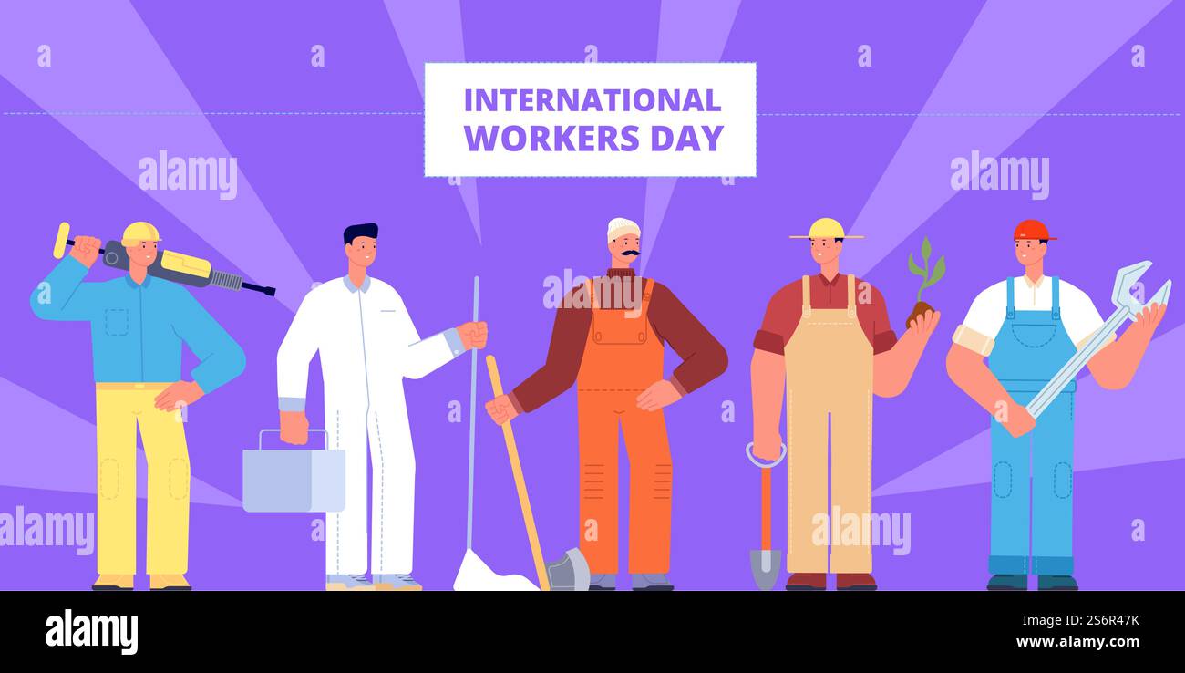 International workers day. Labour worker profession, occupations ...