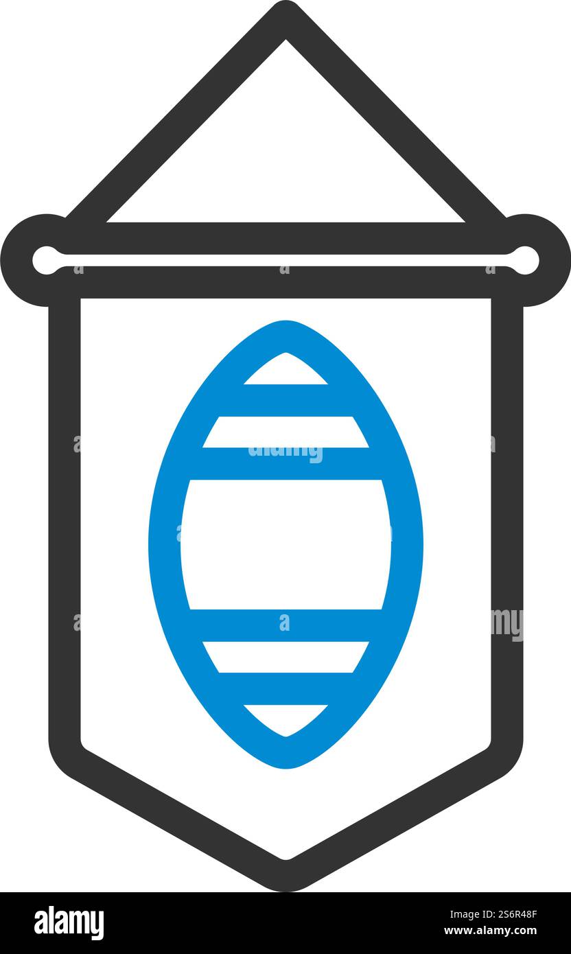 American Football Pennant Icon. Editable Bold Outline With Color Fill ...