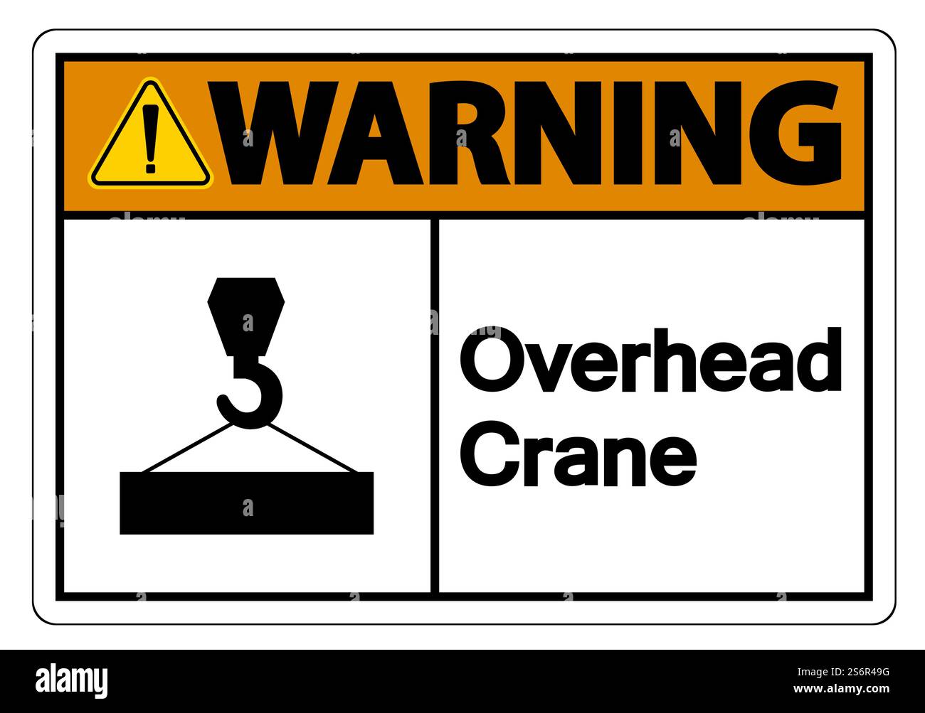 Warning Overhead Crane Symbol Sign On White Background Stock Vector ...