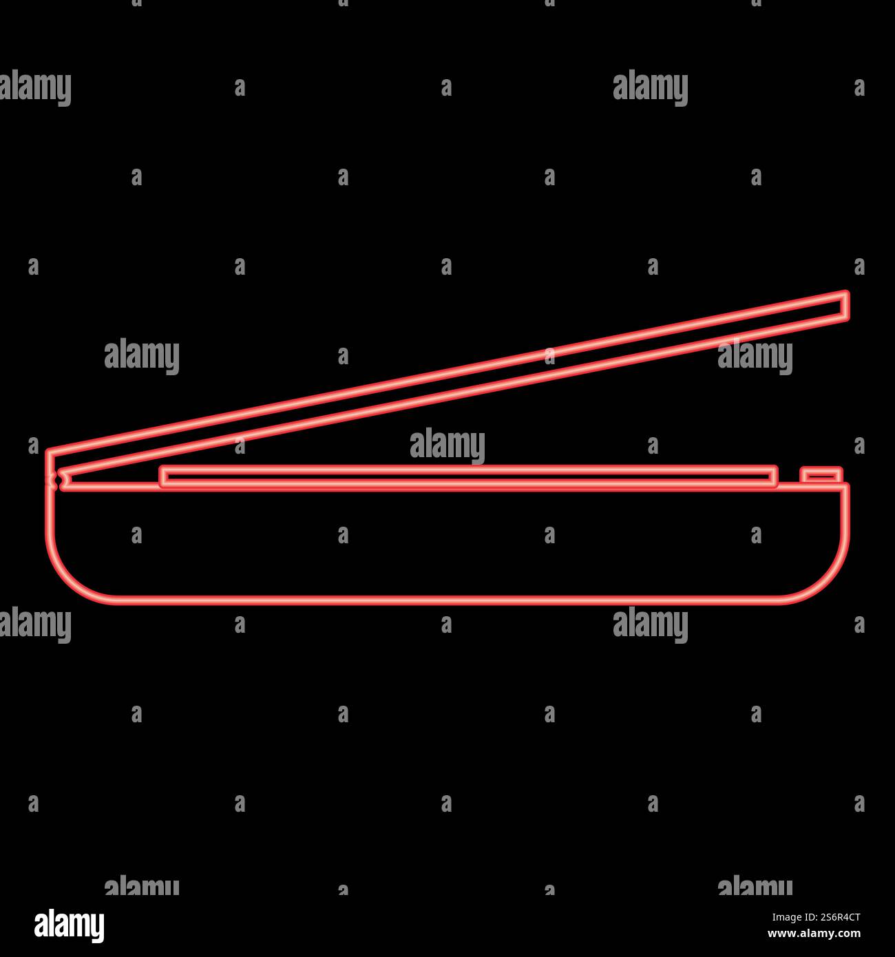 Neon scanner red color vector illustration image flat style light. Neon ...