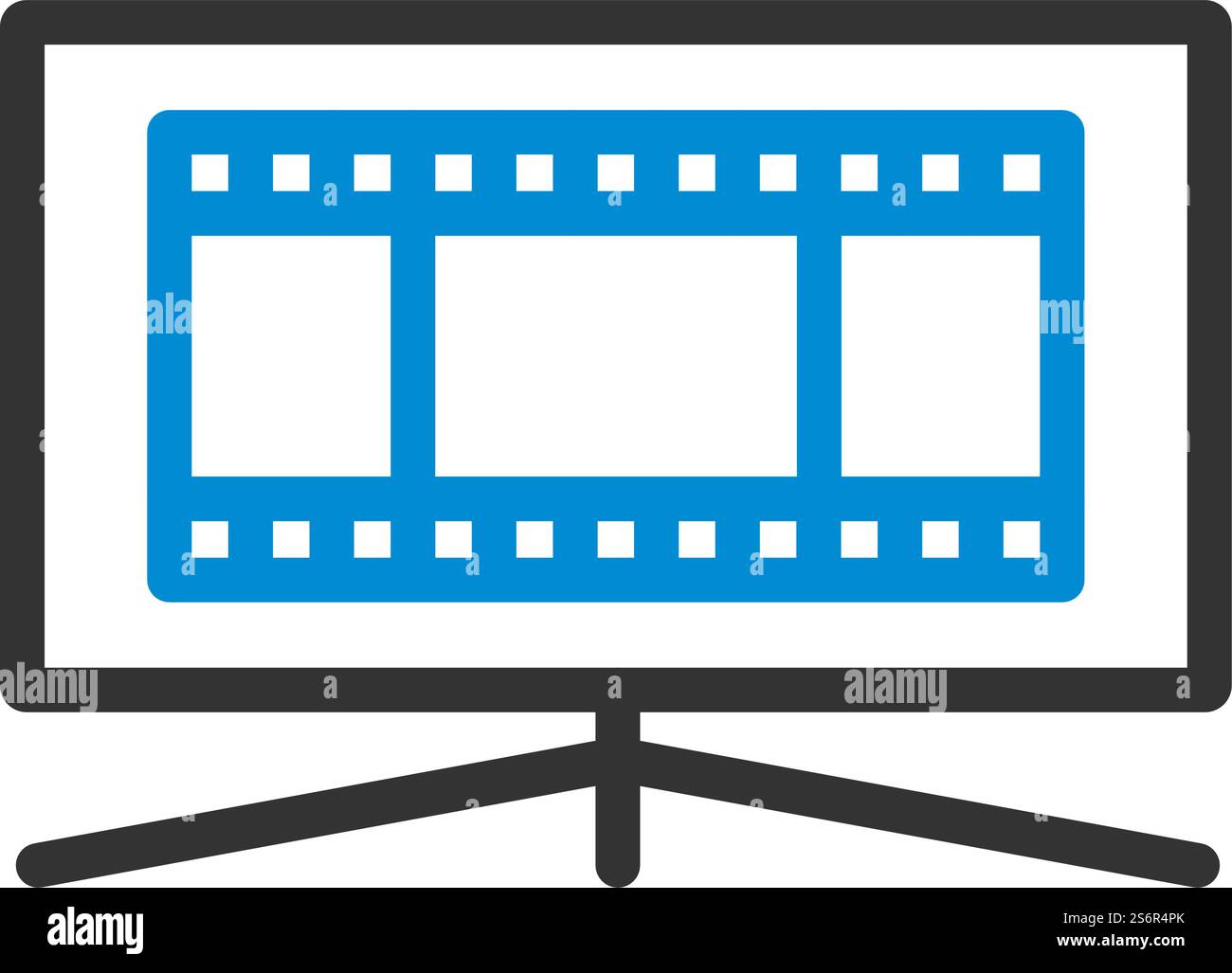 Cinema TV Screen Icon. Editable Bold Outline With Color Fill Design ...