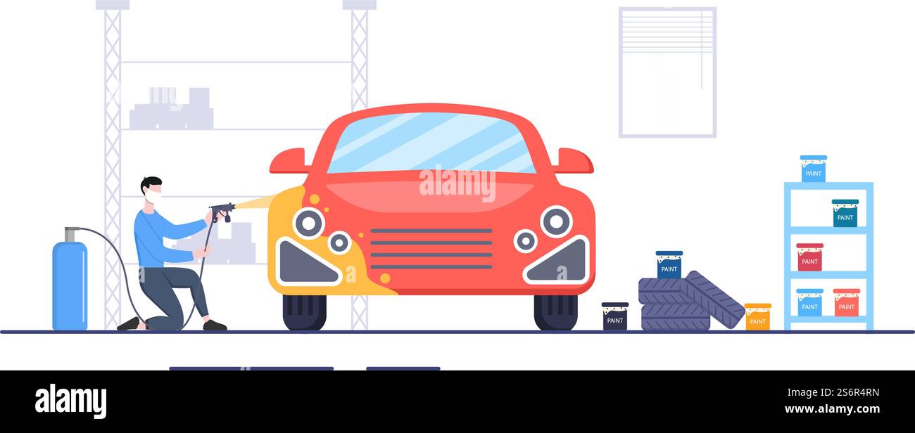 Car Painting Machine with Equipment a Paint, Airbrush or Spray Gun to ...