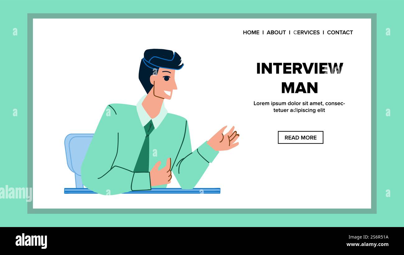 Interview Man Employee With Director Ceo Vector. Conversation And ...