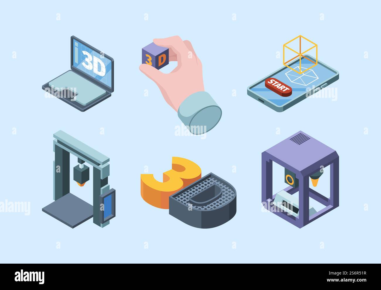 3d printing technology. Electronic smart robots volumetric prints ...