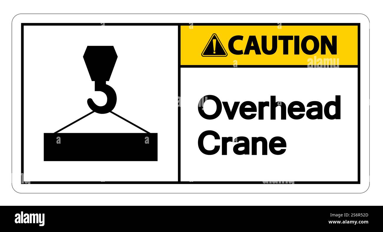 Caution Overhead Crane Symbol Sign On White Background Stock Vector ...