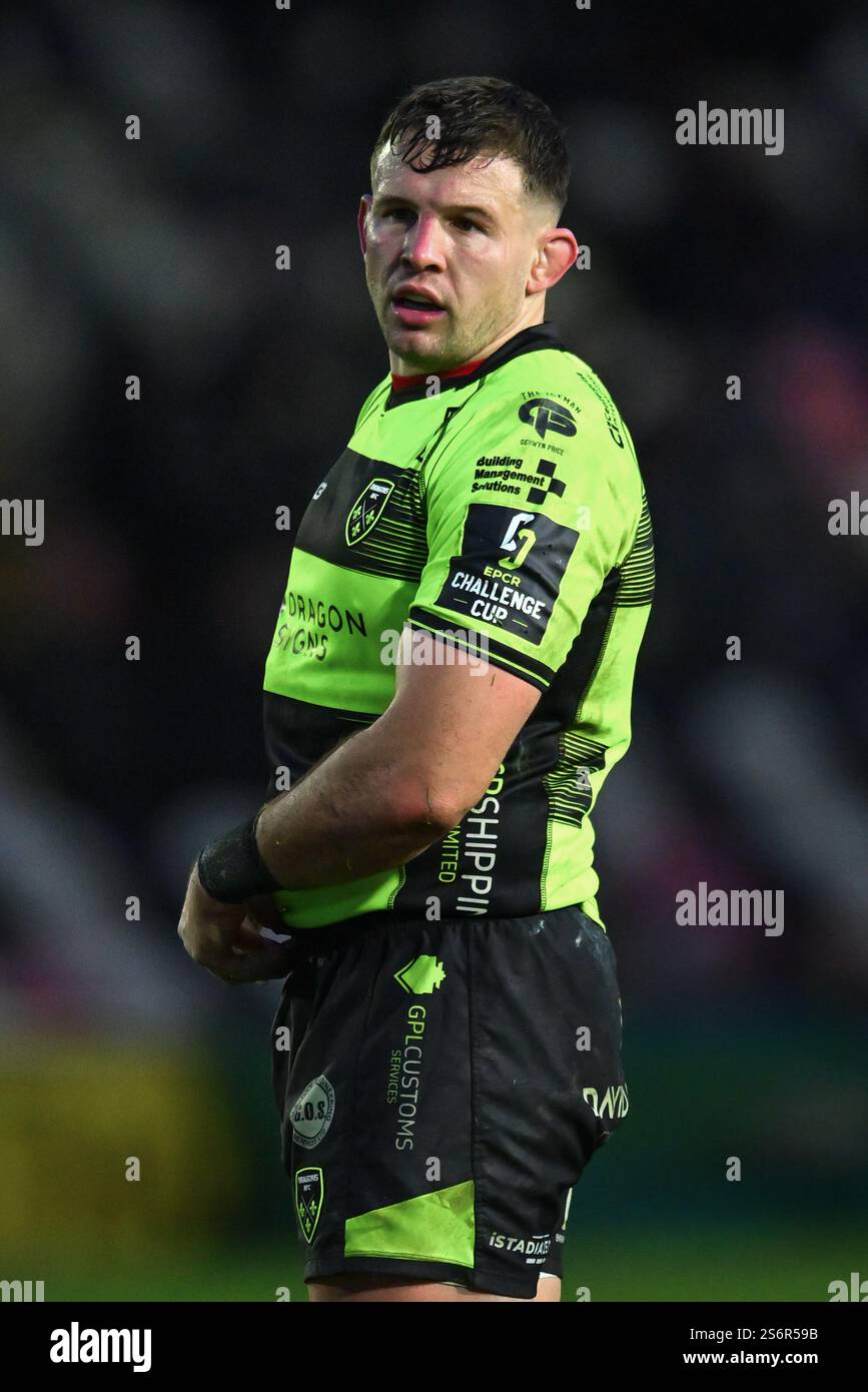 EPCR Challenge Cup Rodney Parade, Wales 12/01/2025 Dragons RFC v Pau ...