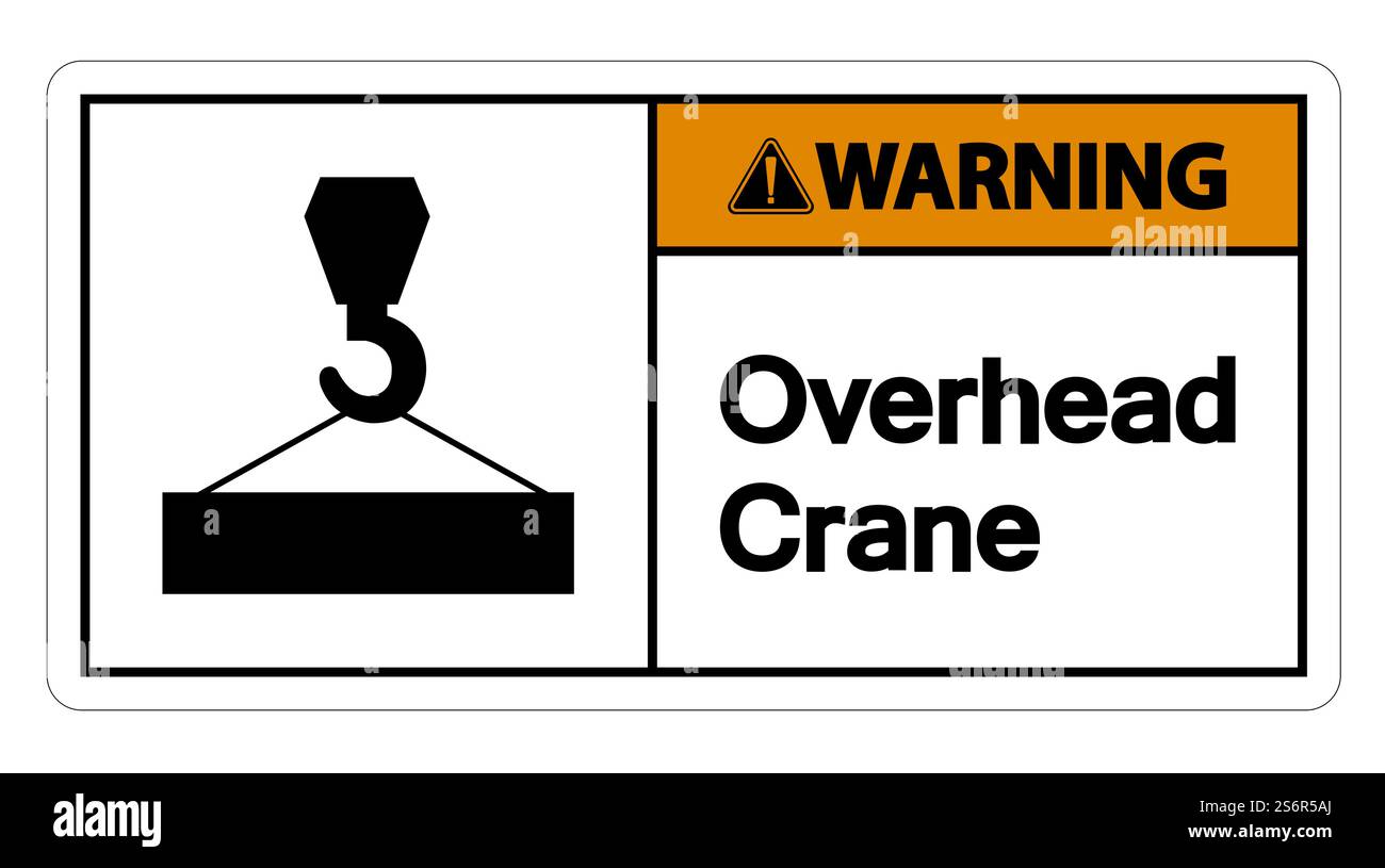 Warning Overhead Crane Symbol Sign On White Background Stock Vector ...
