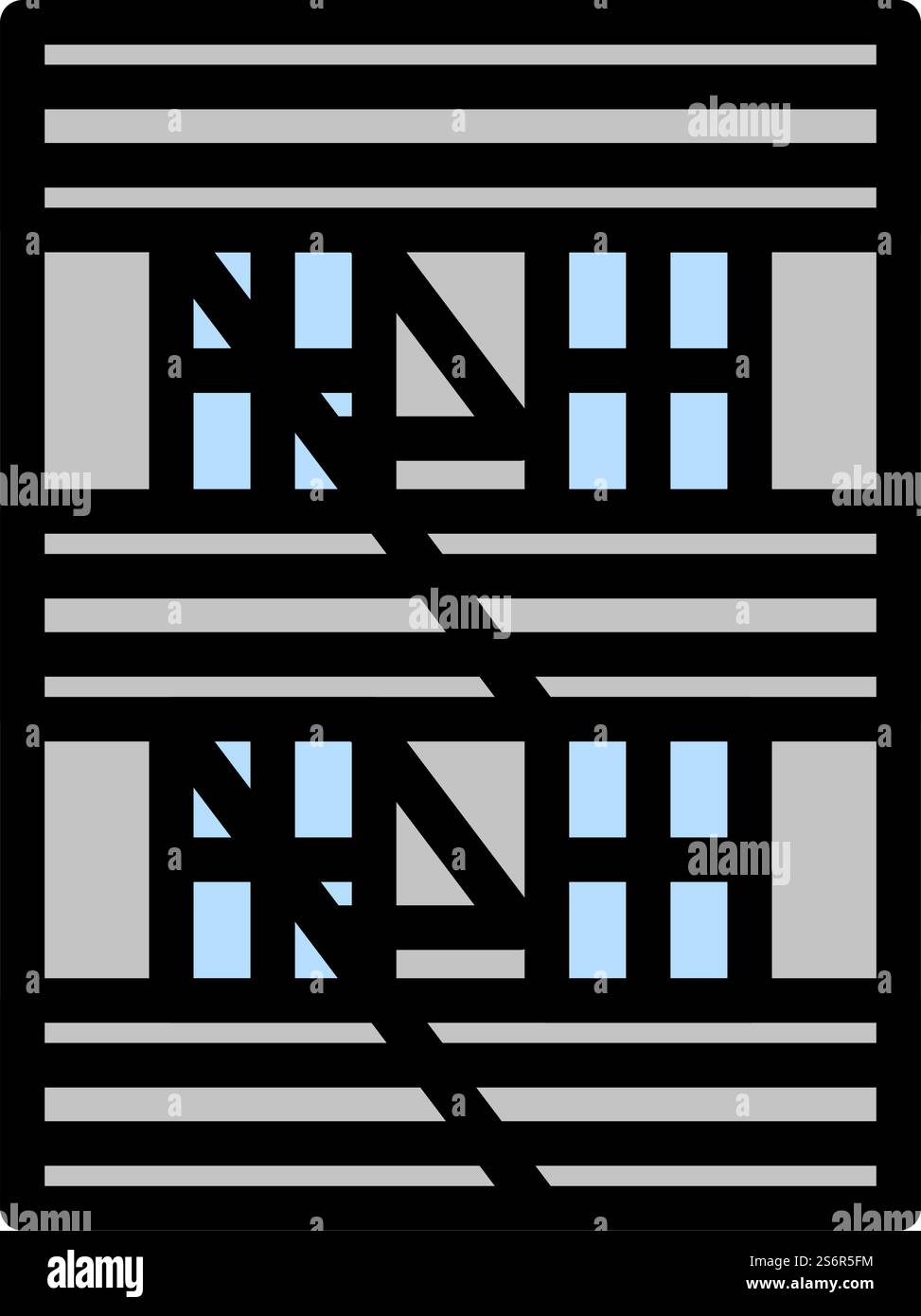 Emergency Fire Ladder Icon. Editable Bold Outline With Color Fill ...