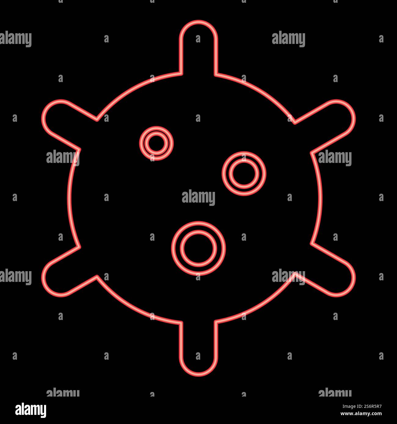 Neon virus red color vector illustration image flat style light. Neon ...