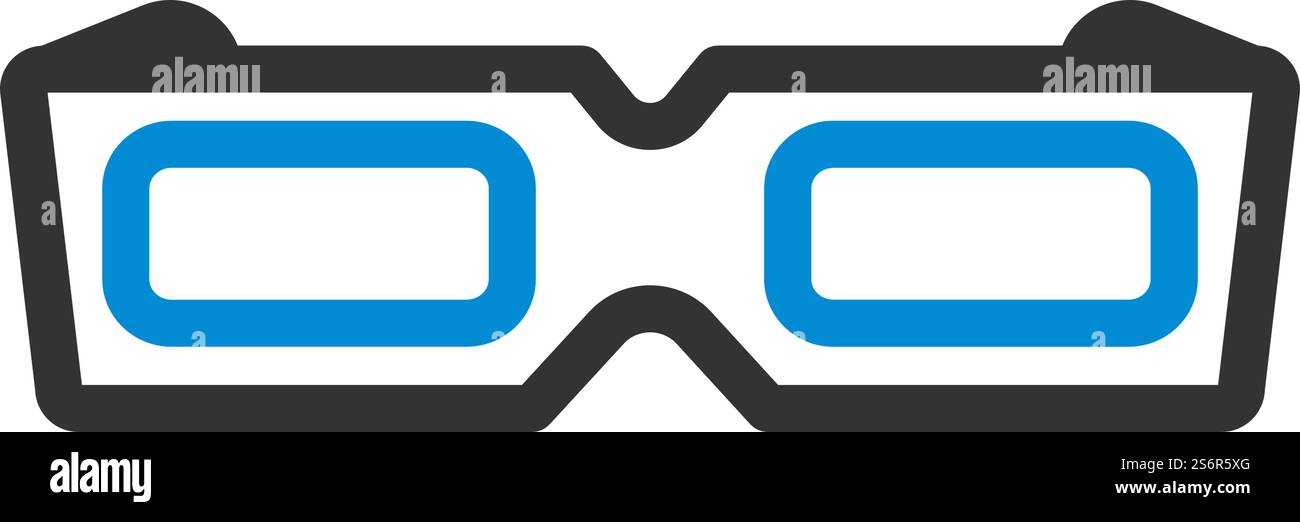 3d Goggle Icon. Bold outline design with editable stroke width. Vector ...