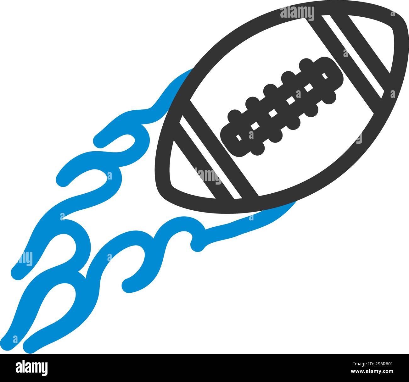 American Football Fire Ball Icon. Editable Bold Outline With Color Fill ...