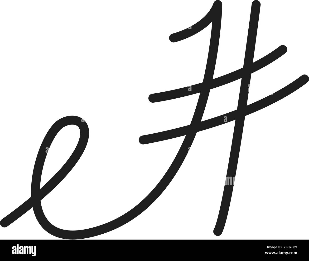 E initial signature handwriting flat design Stock Vector Image & Art ...