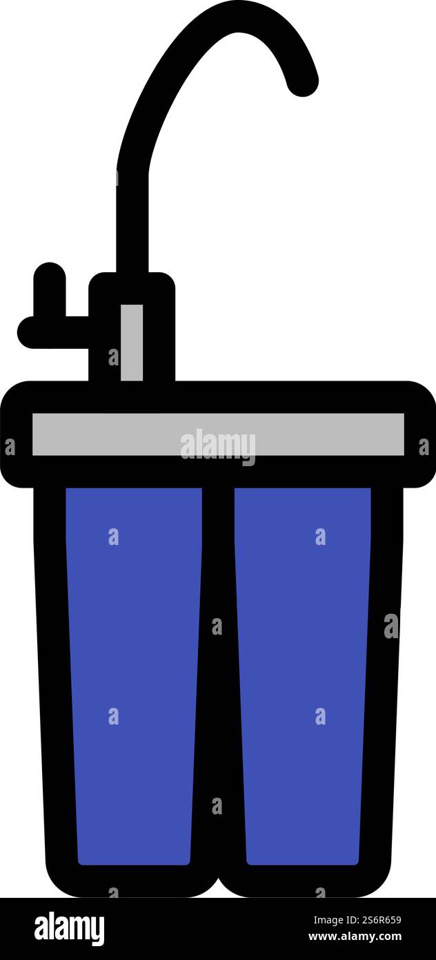 Water Filter Icon. Editable Bold Outline With Color Fill Design. Vector ...