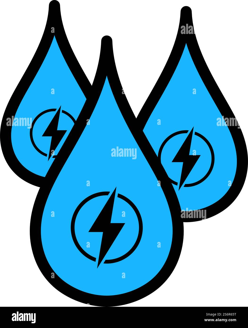 Hydro Energy Drops Icon. Editable Bold Outline With Color Fill Design ...