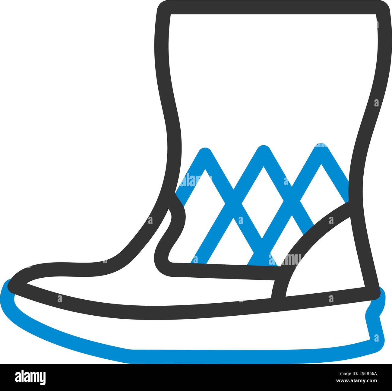 Woman Fluffy Boot Icon. Editable Bold Outline With Color Fill Design ...
