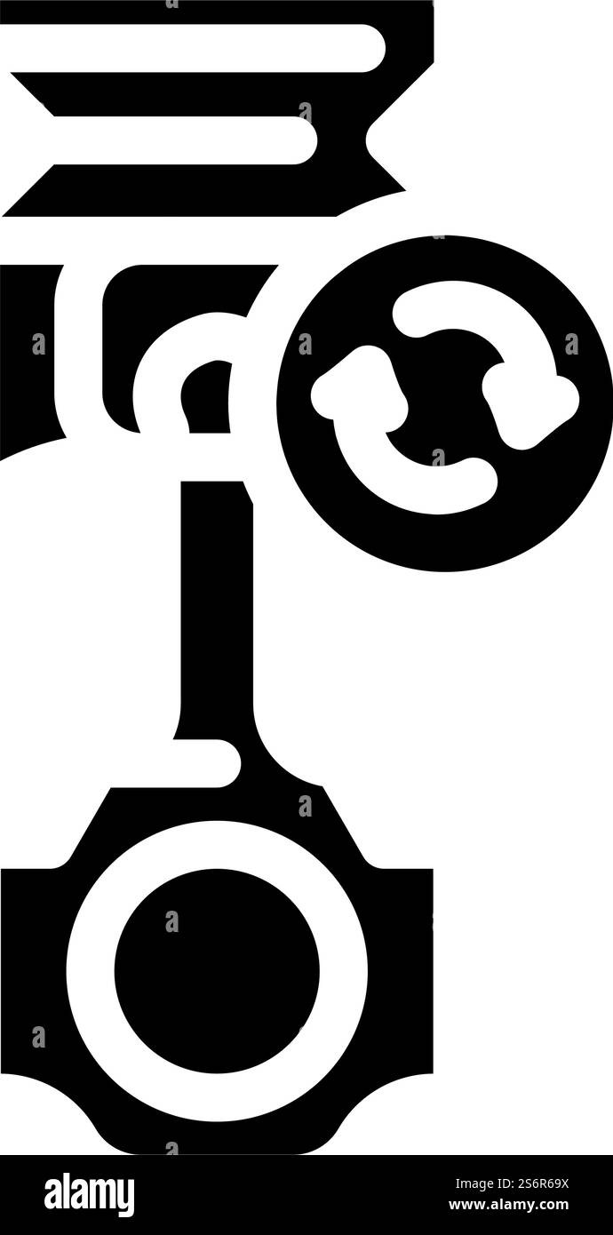 replacing piston glyph icon vector. replacing piston sign. isolated ...