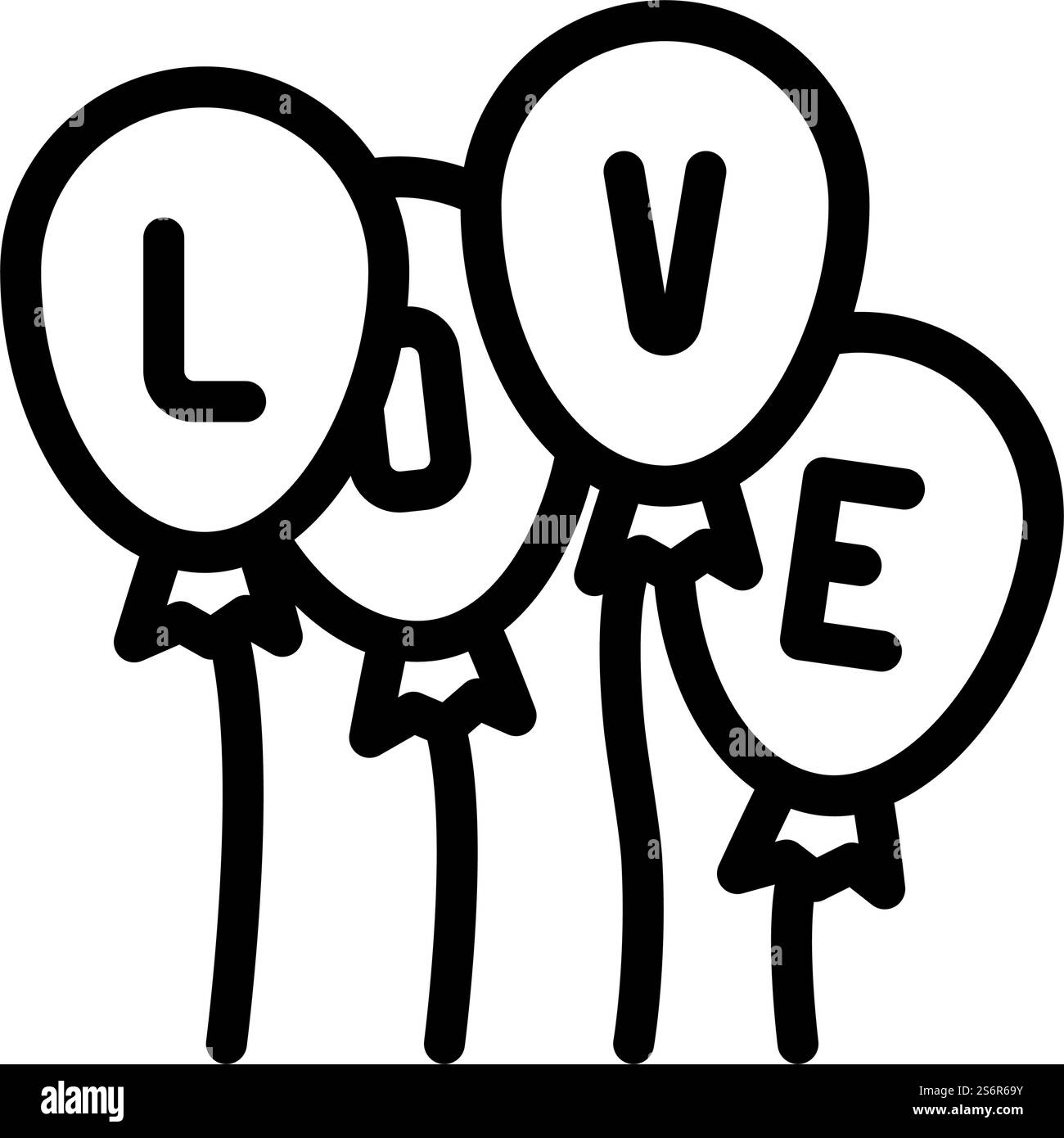 Wedding balloons icon outline Black and White Stock Photos & Images - Alamy