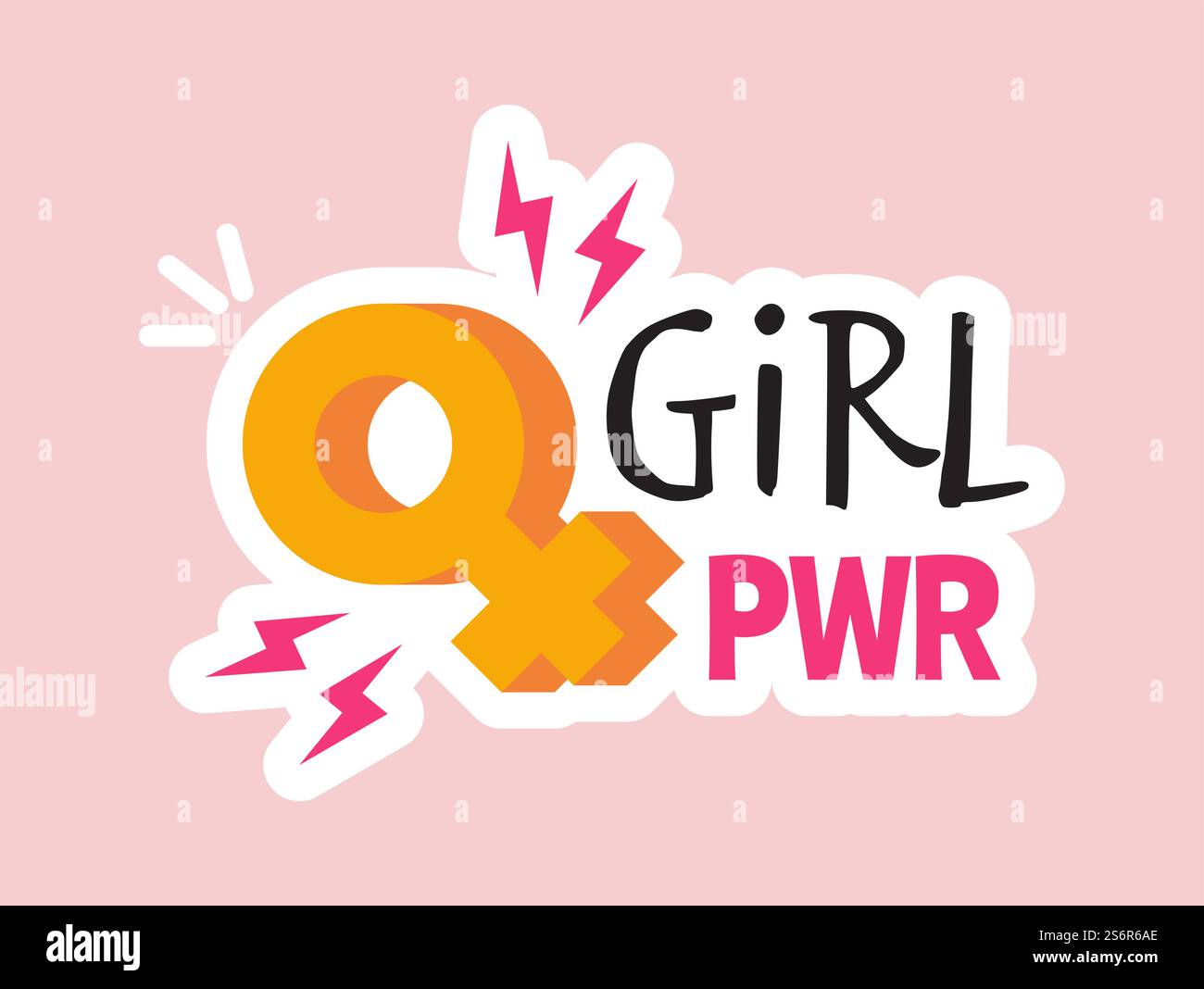 Female badge. Girls power, woman day positive badge. Feminism or women ...