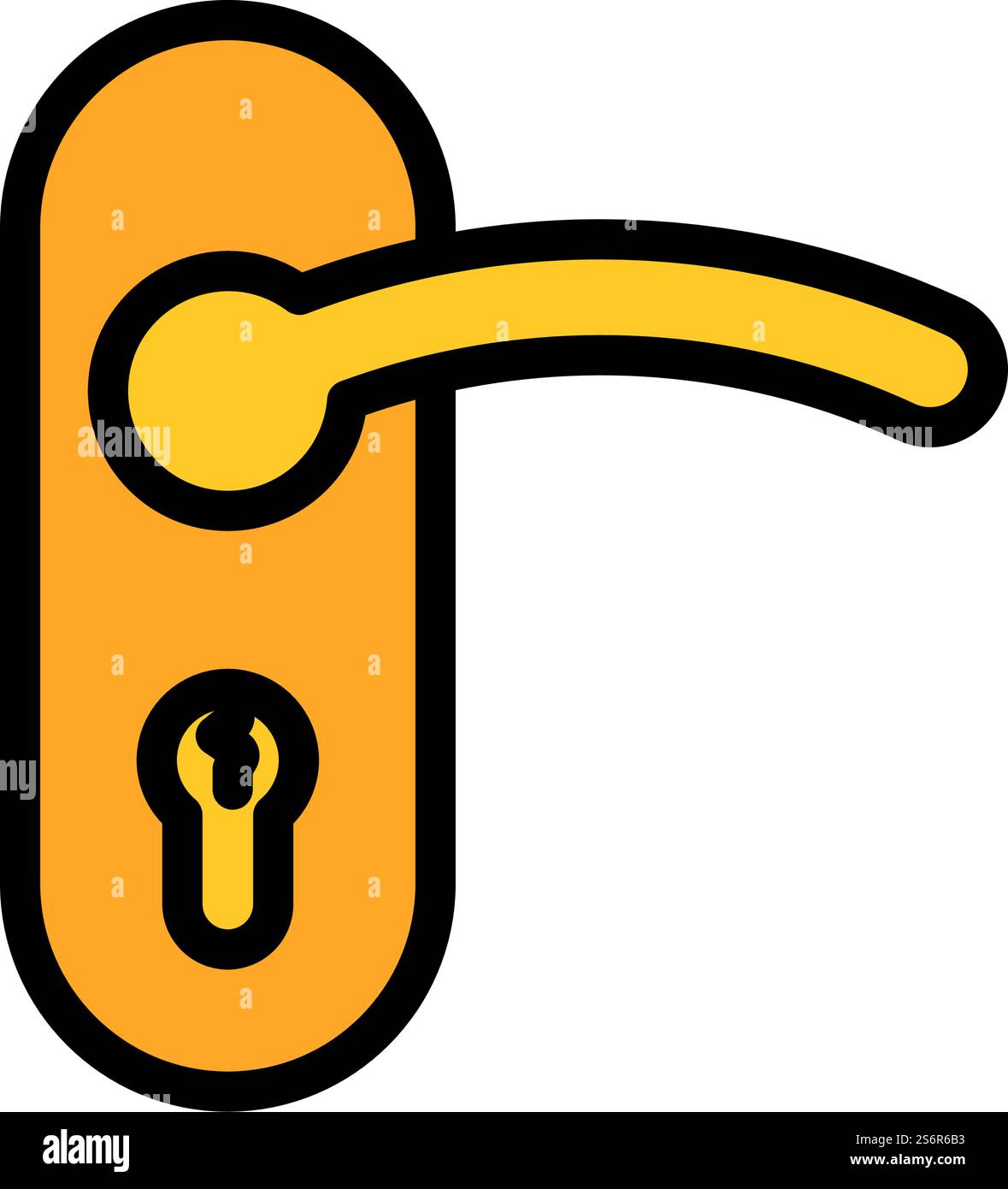 Door Handle Icon. Editable Bold Outline With Color Fill Design. Vector ...