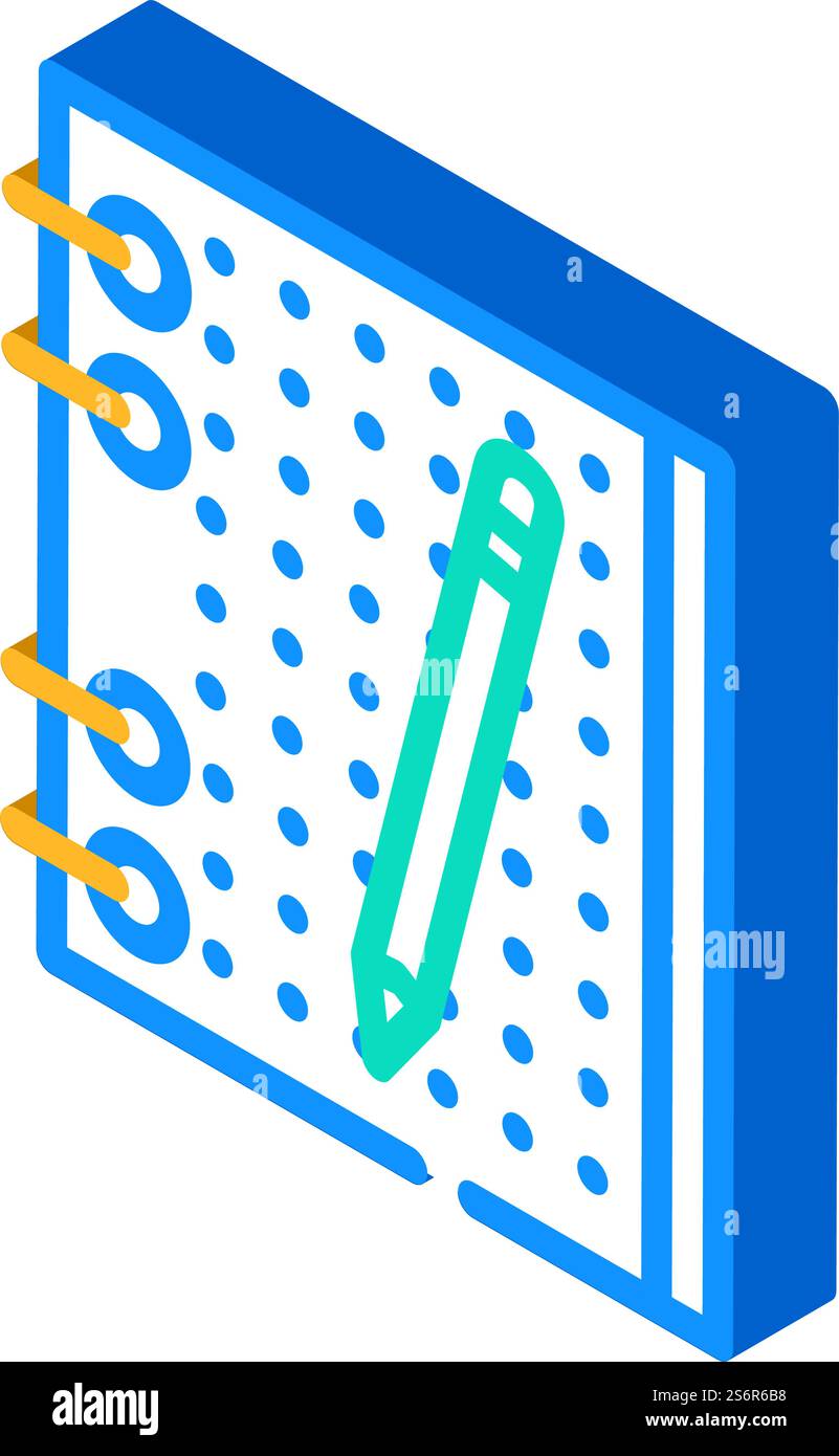 drawing diary isometric icon vector. drawing diary sign. isolated ...