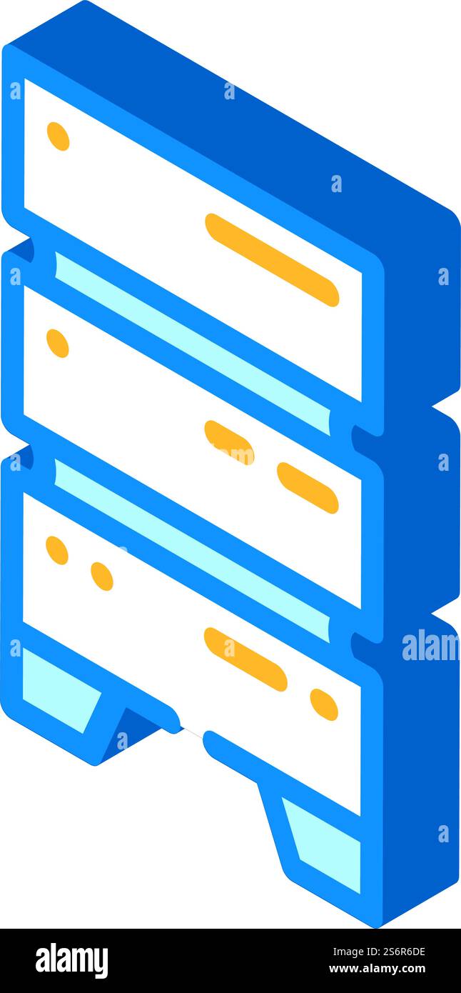 data center server for storage file isometric icon vector. data center ...