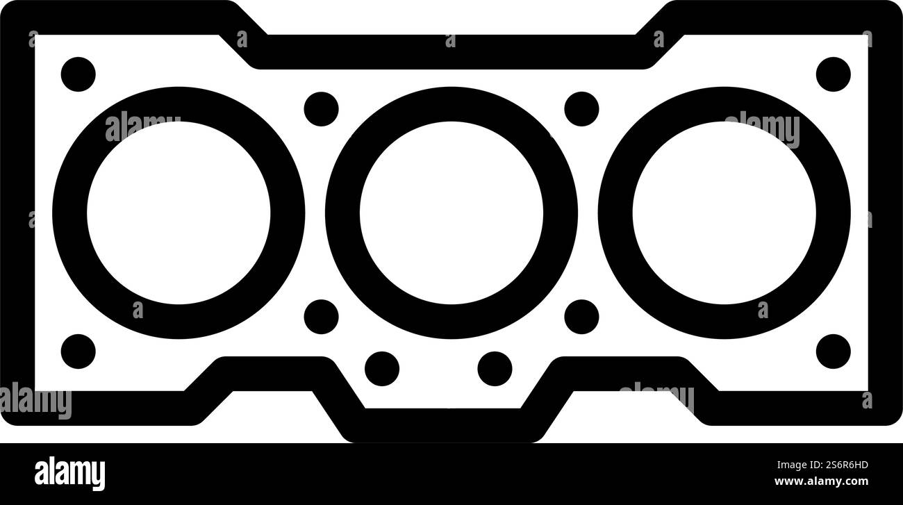 replacing the cylinder head gasket line icon vector. replacing the ...