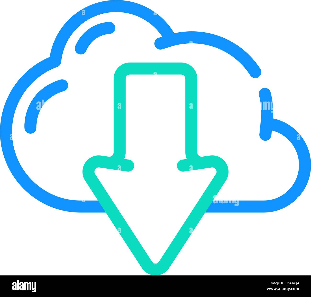 download file from cloud color icon vector. download file from cloud ...