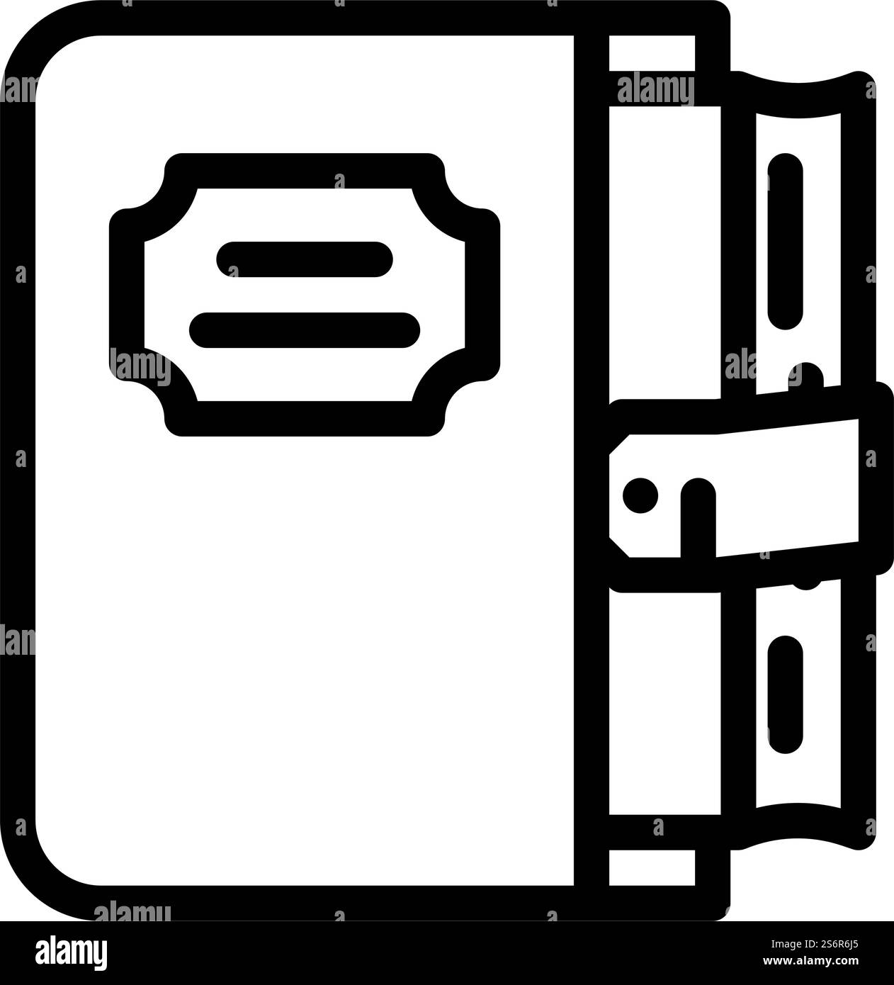 diary with cover line icon vector. diary with cover sign. isolated ...