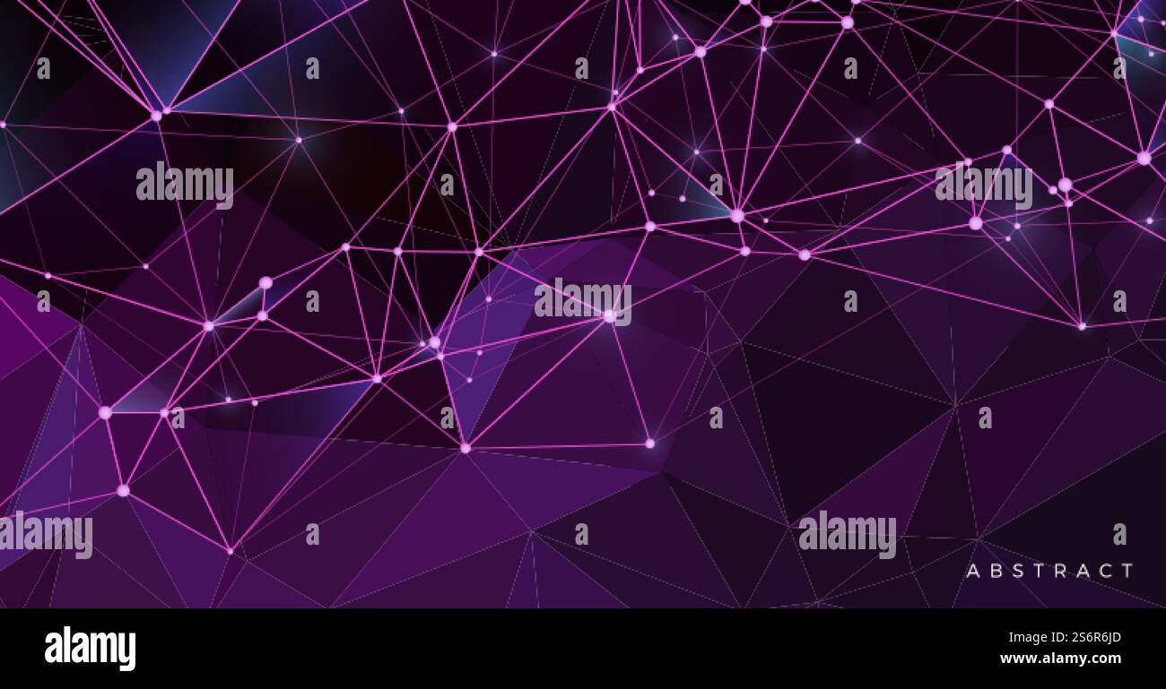 Polygonal banner. Abstract grid, triangular modern digital background ...