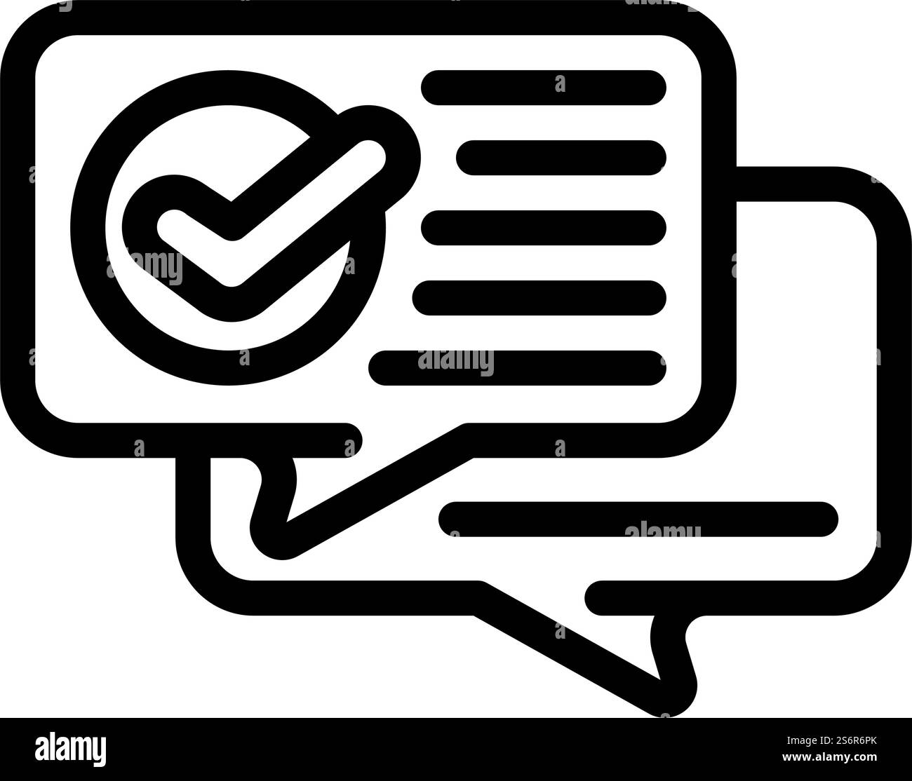 conversation approval line icon vector. conversation approval sign ...