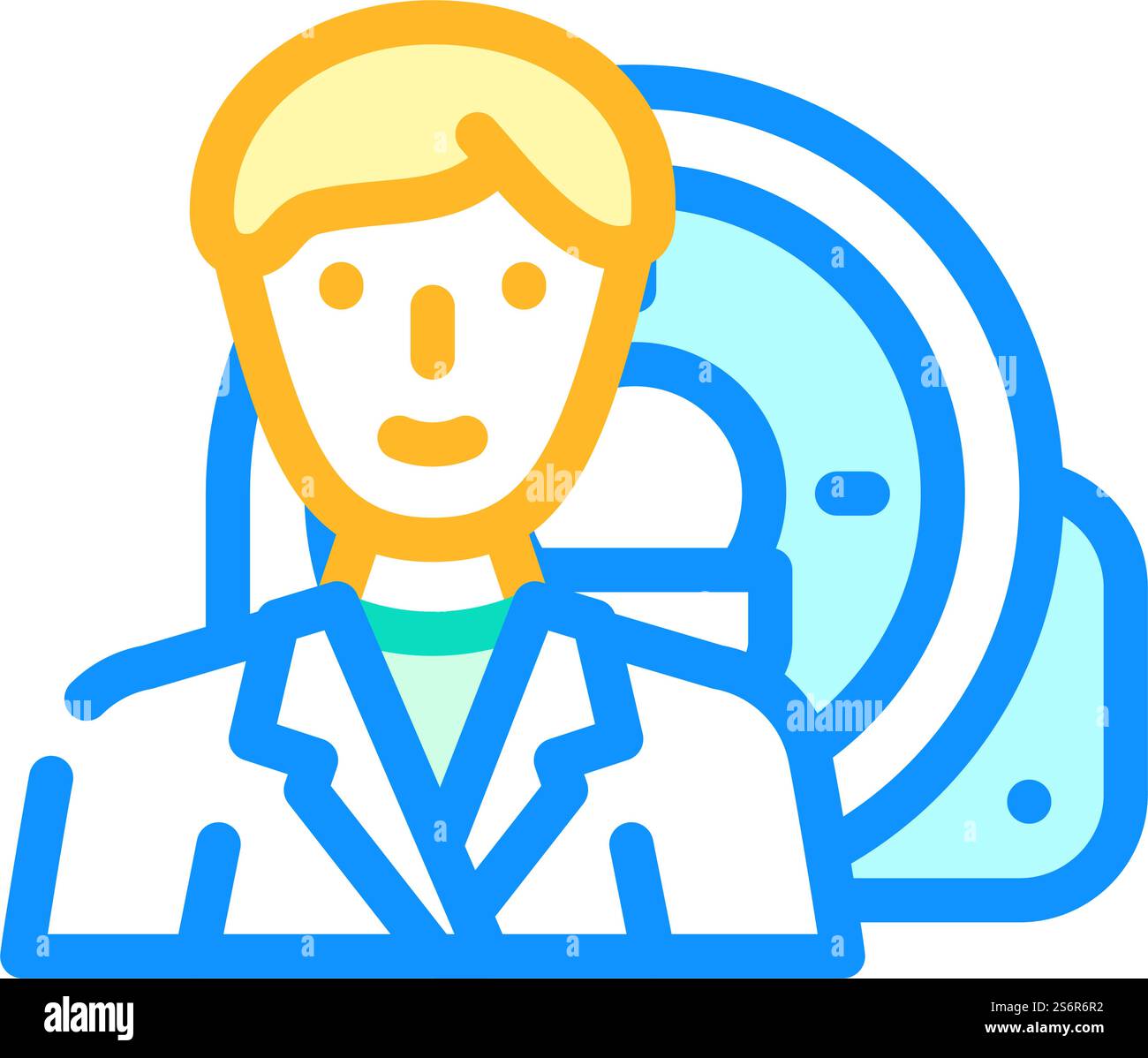 mri examination doctor color icon vector. mri examination doctor sign ...