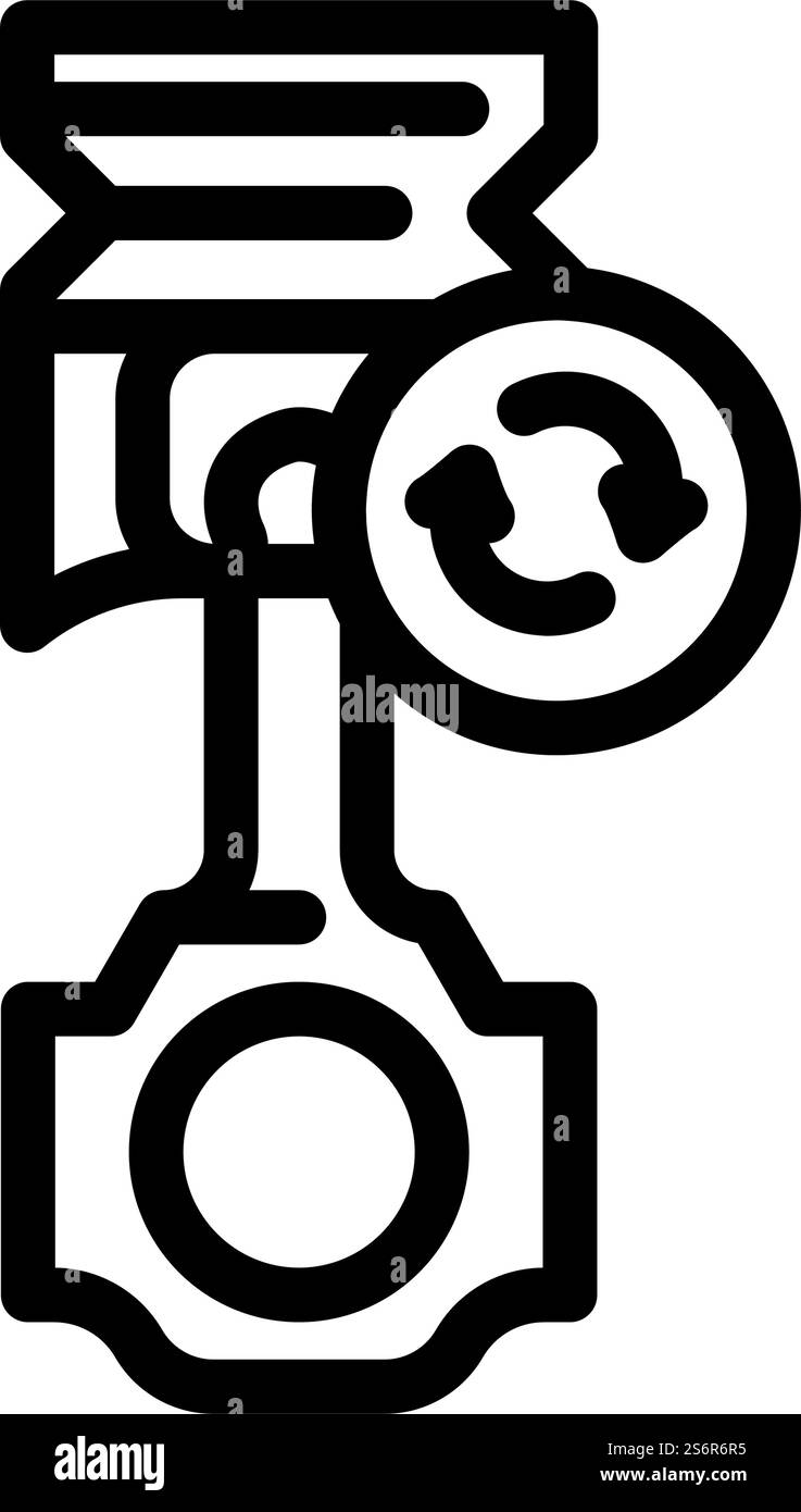 replacing piston line icon vector. replacing piston sign. isolated ...