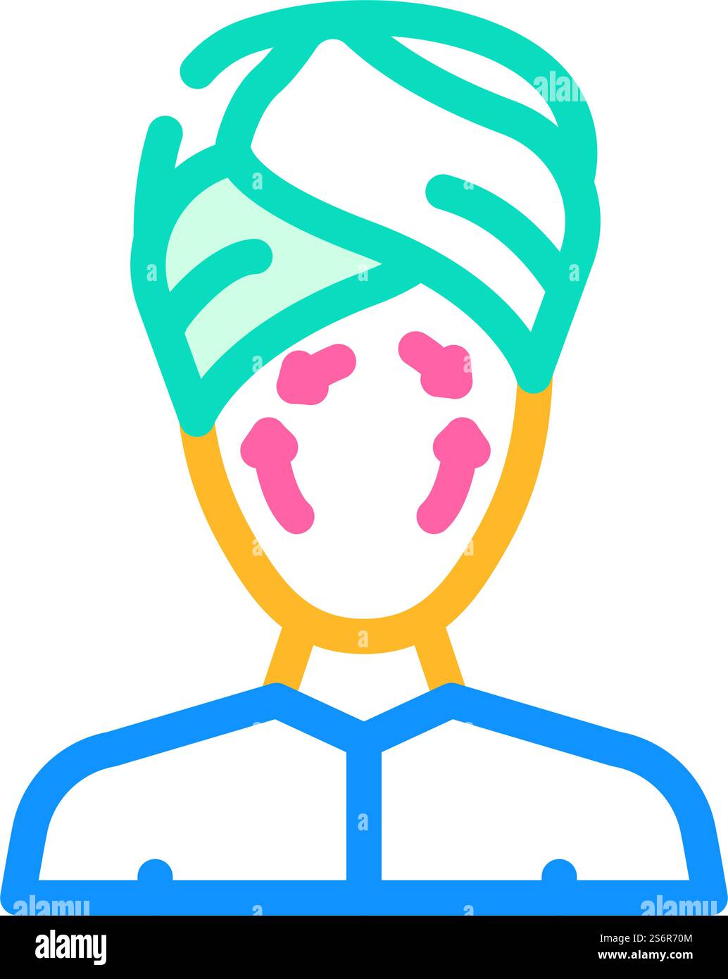 lifting facial skin color icon vector. lifting facial skin sign ...