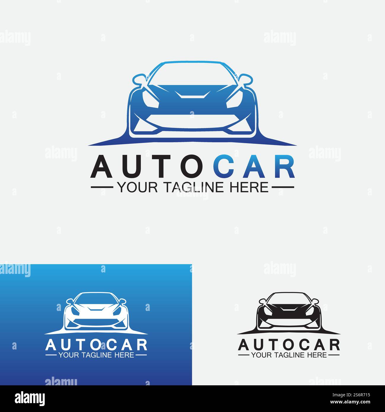 Auto car logo design with concept sports car vehicle icon silhouette ...