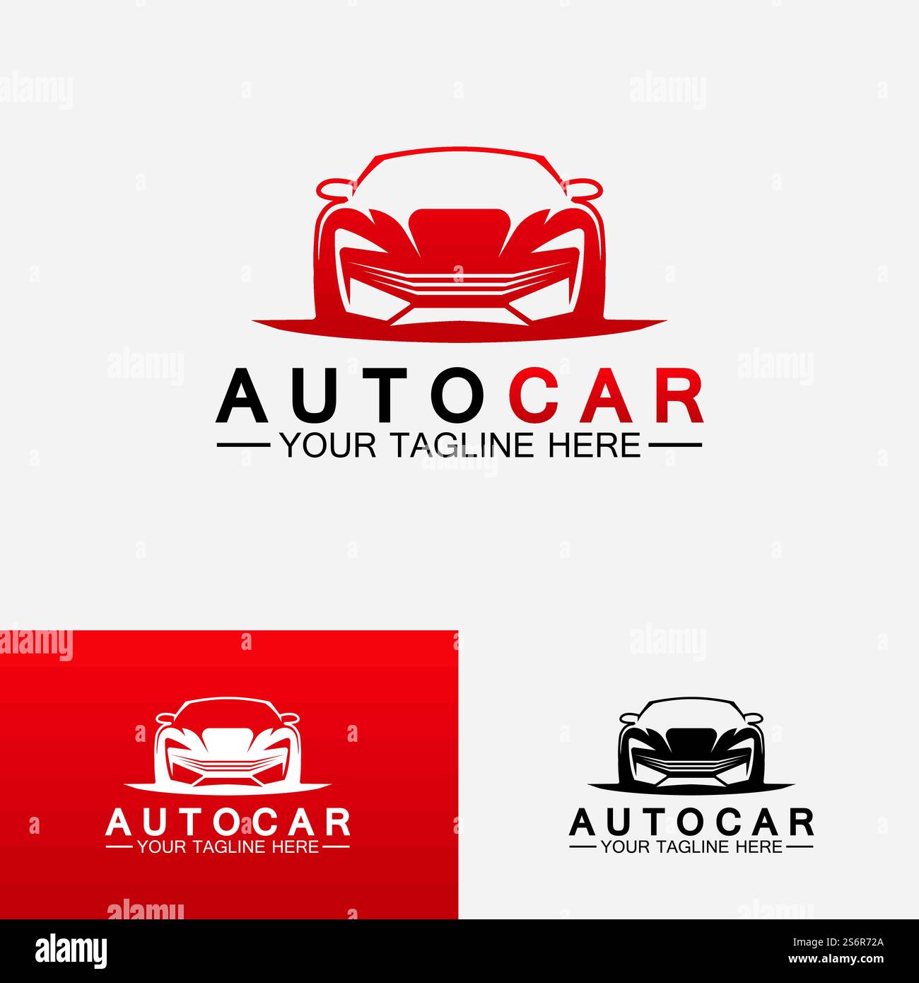 Auto car logo design with concept sports car vehicle icon silhouette ...