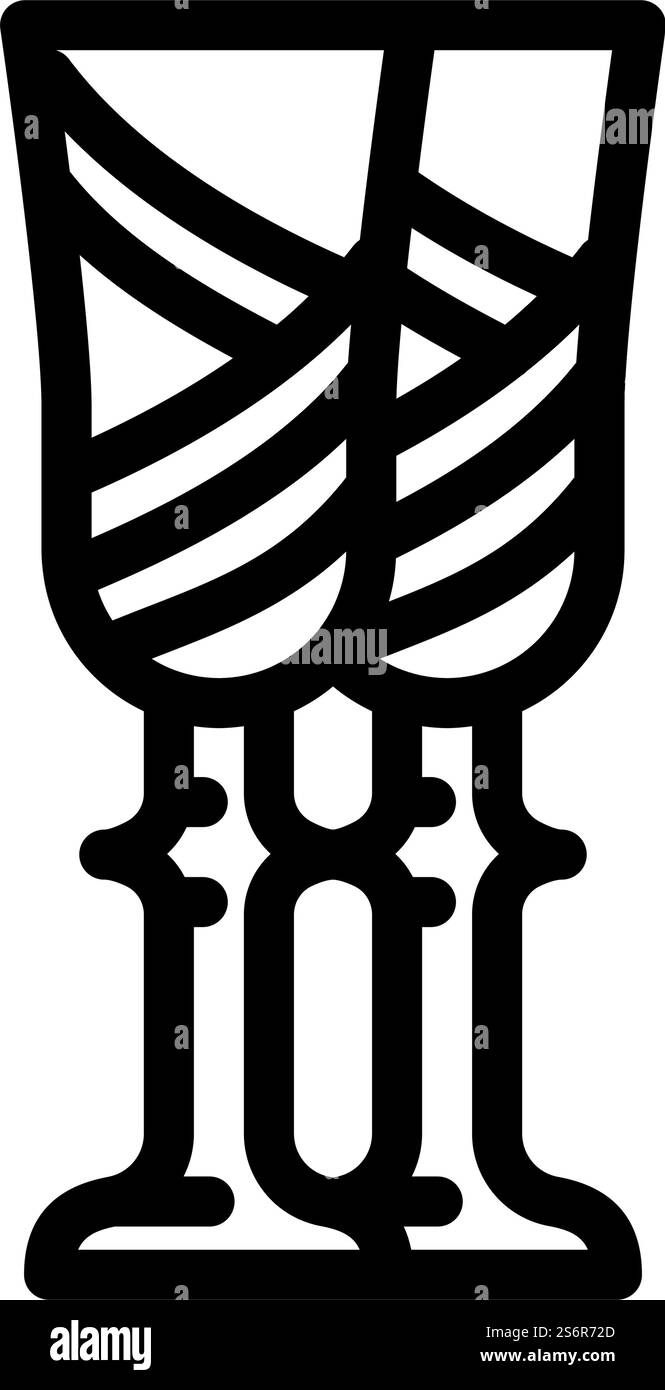 goblets for bride and groom drink line icon vector. goblets for bride ...