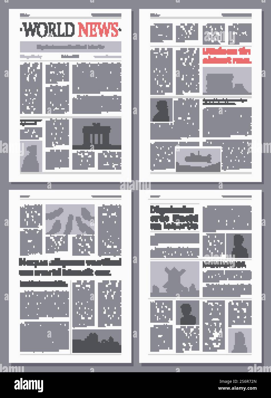 Newspaper. Wireframes front pages of brochures or paper magazine ...