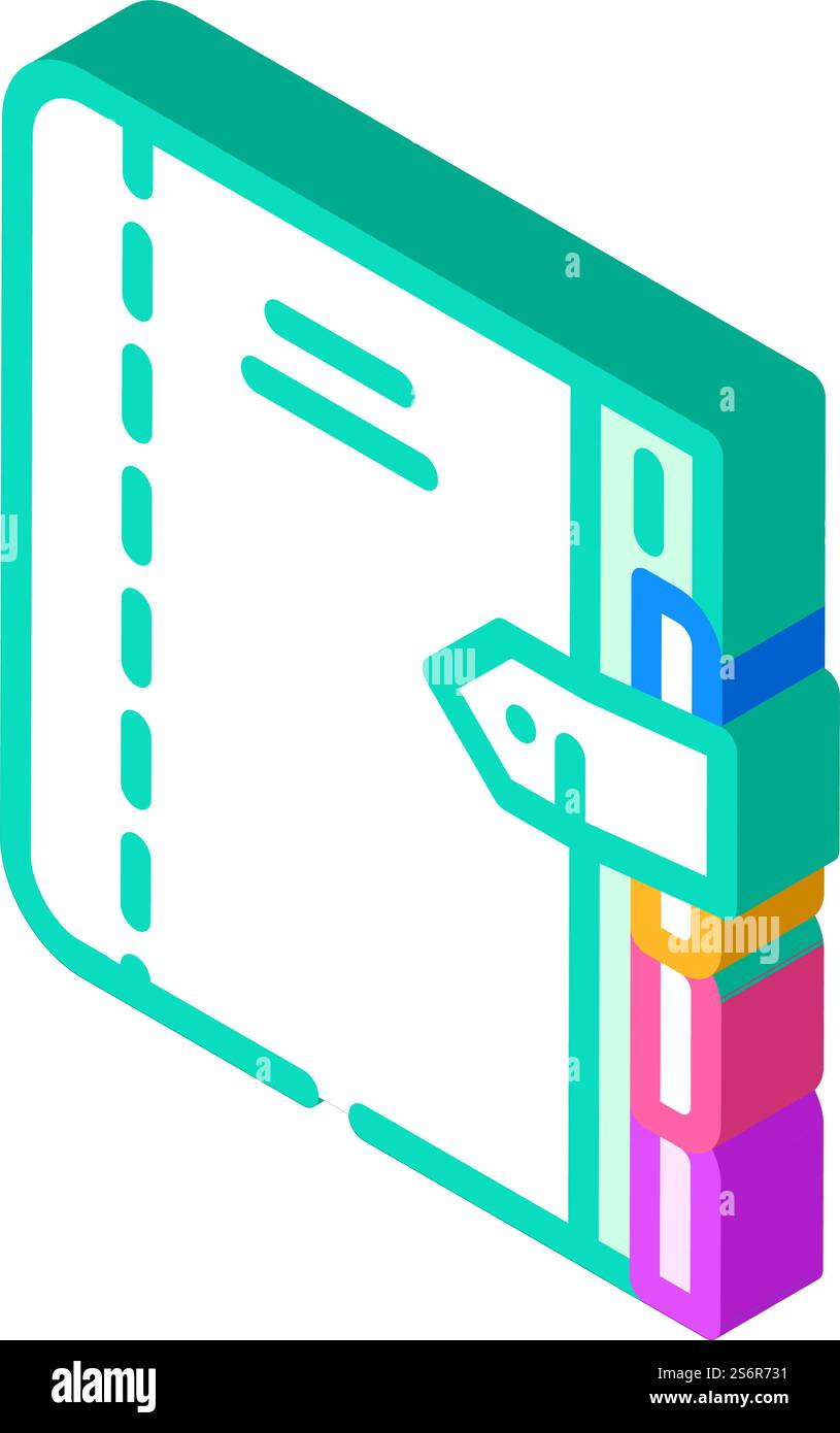 diary with separator isometric icon vector. diary with separator sign ...