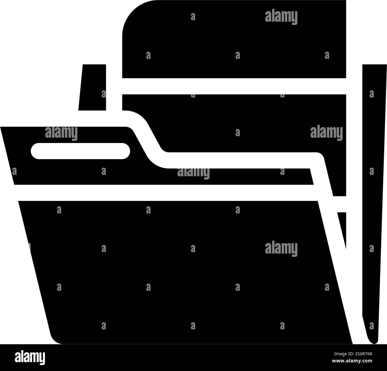 folder with digital file glyph icon vector. folder with digital file ...