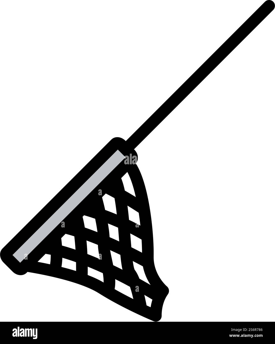 Icon Of Fishing Net. Editable Bold Outline With Color Fill Design ...
