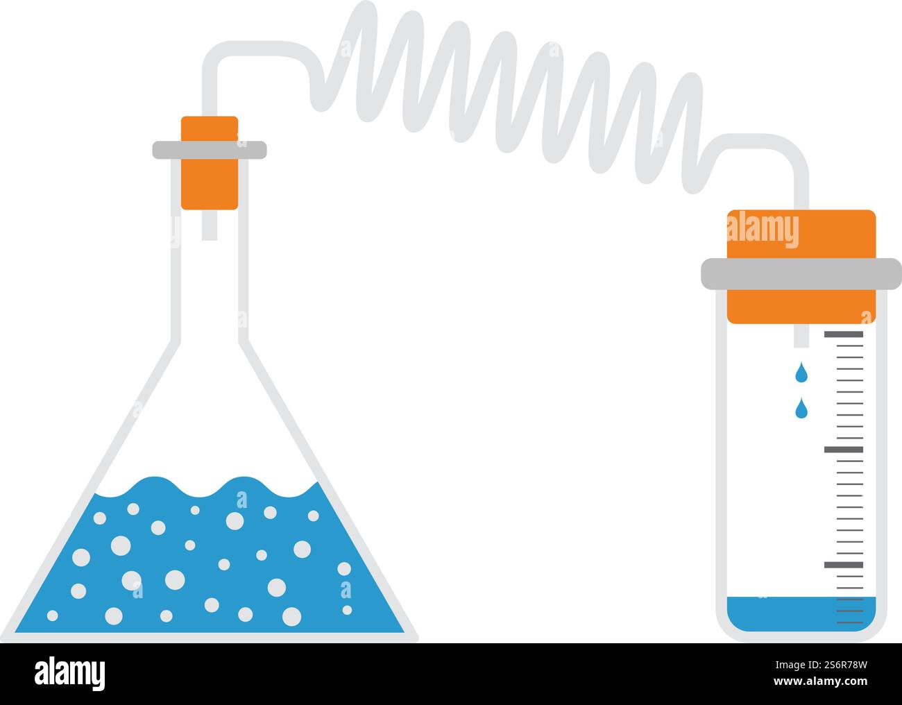 Icon Of Chemistry Reaction With Two Flask Flat Color Design Vector Illustration Stock Vector