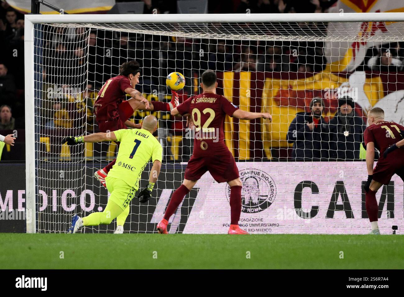 Rome, Italy. 17th Jan, 2025. Paulo Dybala of AS Roma scores the goal of ...