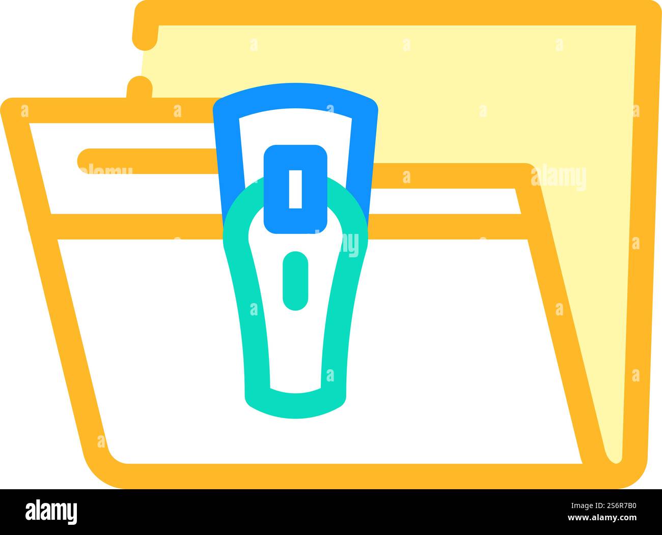 save file in folder color icon vector. save file in folder sign ...