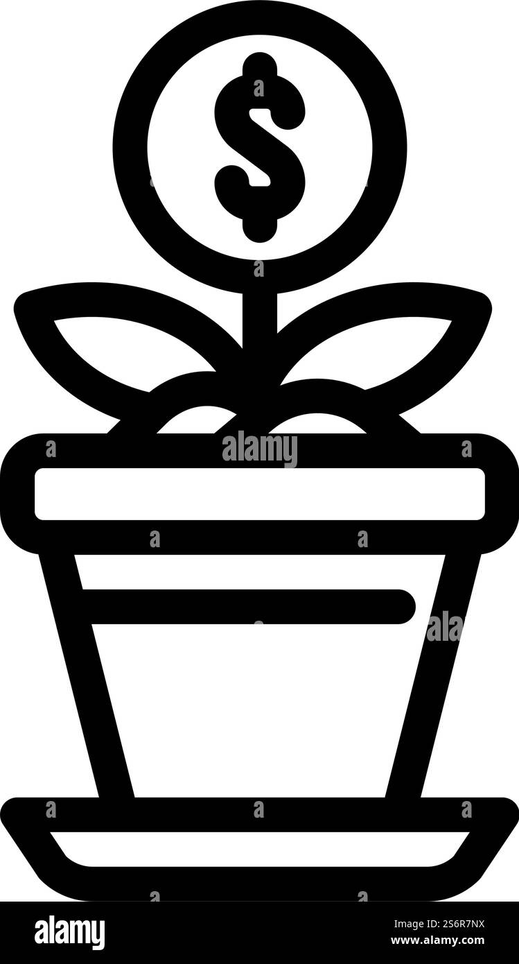 expense growing line icon vector. expense growing sign. isolated ...